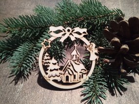 Vánoční dřevěná ozdoba Tučňák