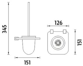 WC štětka s držákem nástěnná NIMCO BORMO BR X3-94WN-26