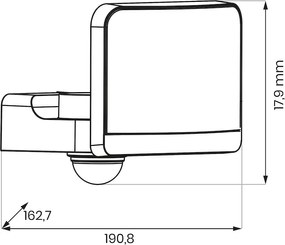 Exteriérové ​​nástěnné LED svítidlo Davos, 1x LED 30w, 4000k, bílá, pohybový senzor