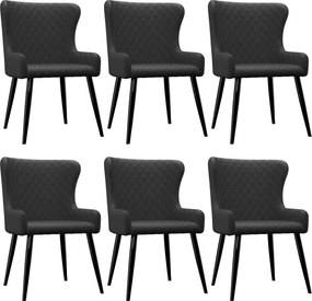 vidaXL Jídelní židle 6 ks textil [278819] Barva: Černá