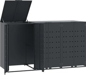 Box na 3 popelnice antracitový 207 x 79 x 117 cm ocel 3279983