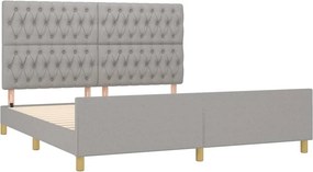 Rám postele bez matrace světle šedý 180 x 200 cm textil 3125316