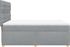 Box spring postel s matrací světle šedá 160 x 200 cm textil 3293638