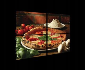 Obraz 120x80 Italská pizza Margarita rajčata bazalka kuchyně dekorace