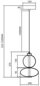 LED Lustr na lanku DAPHNE LED/12W/230V zlatá