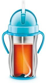 TESCOMA Dětská termoska s brčkem BAMBINI 300 ml, nerez, modrá