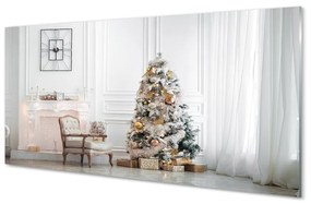 Obraz na skle Vánoční ozdoby 120x60 cm