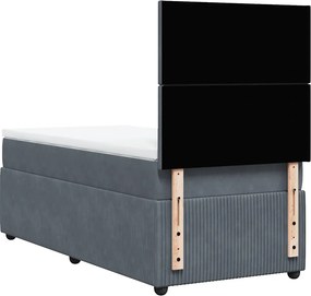 Box spring postel s matrací tmavě šedá 80 x 200 cm samet 3292185