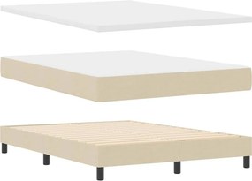 Postel s boxspringem s čelo Krémová 140 x 190 cm textil 3340022