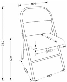 Skládací židle Acton, šedá