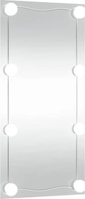 Nástěnné zrcadlo s LED osvětlením 30 x 60 cm sklo obdélníkové 3189149