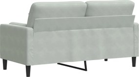 2místná pohovka s polštáři světle šedá 140 cm samet 3278219