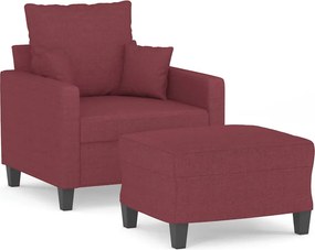 Křeslo s podnožkou vínové 60 cm textil 3201087