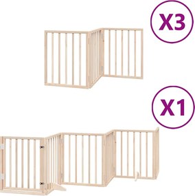 Zábrana pro psy s dvířky skládací 15 panelů 750 cm topol 3155531