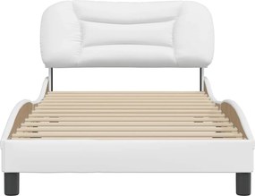 Rám postele bez matrace Hvar bílý 100x200 cm umělá kůže 3207982