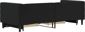 Válenda s přistýlkou a zásuvkami černá 80 x 200 cm samet 3196736
