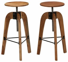 Barové židle 2 ks masivní akáciové dřevo,  246018