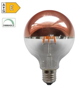 Diolamp LED Filament zrcadlová žárovka 8W/230V/E27/2700K/900Lm/180°/DIM, měděný vrchlík