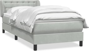 Box Spring Postel s matrací Světle šedá 90x220 cm Samet 3317889