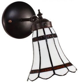 Nástěnná lampa Tiffany s bílým stínidlem BrownLine – 17x12x23 cm