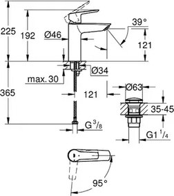 Grohe QuickFix Start - Umyvadlová baterie s výpustí Push-Open matná če