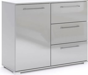 Komoda 1dveřová 3zásuvková šedý lesk Megy