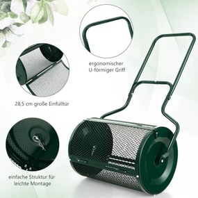 Costway 68 cm široký rozmetač kompostu s vylepšenými bočními tyčemi a rukojetí