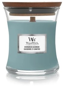 WoodWick vonná svíčka s dřevěným knotem malá Evergreen Cashmere 85g