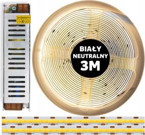 Set 3M Led pásek Cob 480 diod 4000K neutrální bílá 24V 10W napájecí zdroj