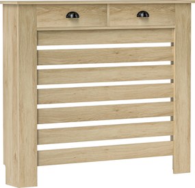 HOMCOM Kryt radiátoru s šuplíky MDF Kryt radiátoru do obývacího pokoje, ložnice, chodby 111x19x95,5 cm Dub