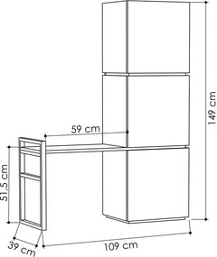 Set botníku v dekoru dubového dřeva a nástěnného věšáku Mello Oak