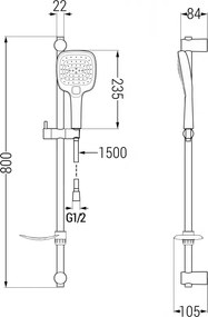 Mexen sprchový set DF17, černá, 785174582-70
