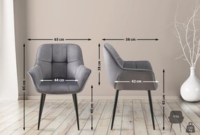 Jídelní židle Roseville samet – tmavě šedá