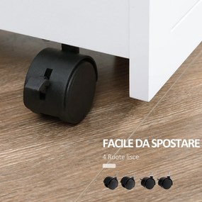 kleankin Úsporný Kuchyňský Vozík, Designový Koupelnový Vozík, Víceúčelový, Úsporný, MDF Dřevěné Police, Otáčecí Kolieska a Rukojeť, 42,5x20,3x66,7cm,…