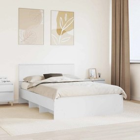 Rám postele s čelo Bílá 140 x 200 cm Kompozitní dřevo 3408844