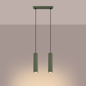 Sollux Lighting Závěsné svítidlo KARBON 2 olivově zelené