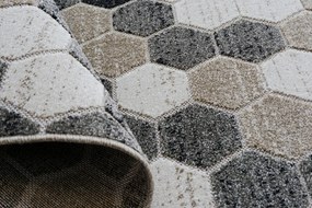 BE Koberec Lagos 1675 BEIGE - béžový šedý černý obdélníkový Rozměr: 60x100 cm
