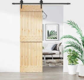 vidaXL Posuvné dveře s kováním 70 x 210 cm masivní borové dřevo [3203199]