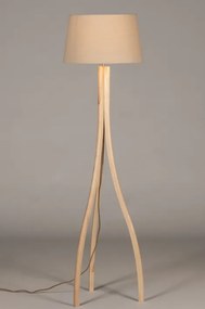 Stojací designová lampa Arbon Taupe and Natur Wood
