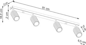 Stropní svítidlo SOLLUX KARBON 4L bílá GU10 4x10W bez žárovek SL.1546