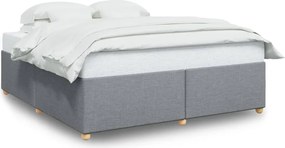 Rám postele bez matrace světle šedý 200 x 200 cm textil 3284757