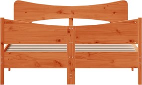 Postel bez matrace voskově hnědá 135 x 190 cm masivní borovice 3216398