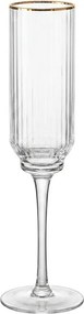 Elegantní sklenice na šampaňské se zlatým okrajem - Ø 5*25 cm / 150 ml