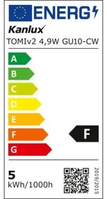 LED žárovka GU10 Kanlux 4,9W (40W) studená bílá (6500K), reflektor 100° 34966