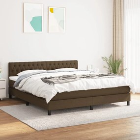 Box spring postel s matrací tmavě hnědá 180x200 cm textil 3140316