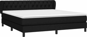 Box spring postel s matrací černá 160x200 cm textil 3126495