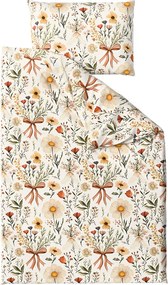 Polybavlněné povlečení FLORAL RIBBON POLY krémové Rozměr povlečení: 70 x 90 cm | 140 x 200 cm