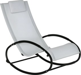 Outsunny Zahradní houpací křeslo Zero Gravity, ergonomická zahradní relaxační židle s prodyšnou textilií a polstrováním pro vnitřní i venkovní použití