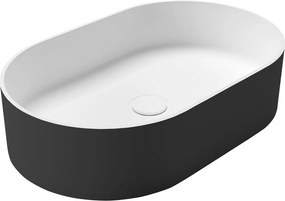 Sapho Thin umyvadlo na desku 55 x 35 cm bez otvoru pro baterii bez přepadu carina/bílá mat šedá WN205-41