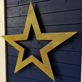 Vánoční ozdoba hvězda 80 cm zlatá, dutá, překližka, venkovní